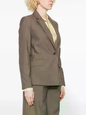 JOSEPH Single-breasted Wool Blazer - Brown