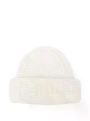 LISA YANG Ribbed Beanie - White