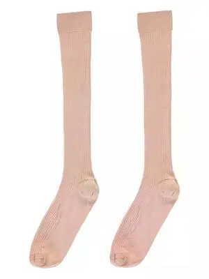 Red Valentino Ribbed Knee-high Socks - Pink