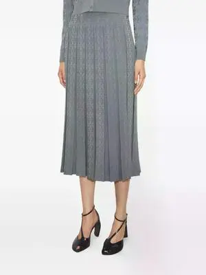 Tory Burch T-monogram Midi Pleated Skirt