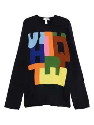 Comme Des Garçons Intarsia-knit Sweater - Blue