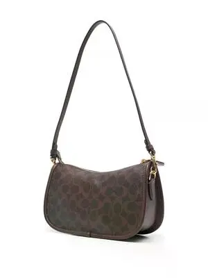 COACH Waverly Signature Canvas Shoulder Bag - Brown