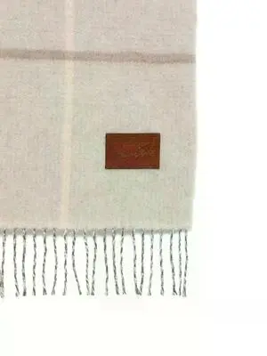 THE BRIDGE Checked Fringed Scarf