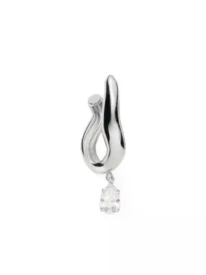 Magda Butrym Drop Crystal Wave Earrings - Silver