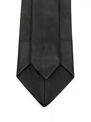 SUNFLOWER Leather Tie - Black