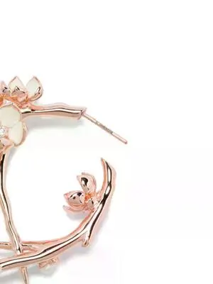 SHAUN LEANE Cherry Blossom Diamond Hoop Earrings