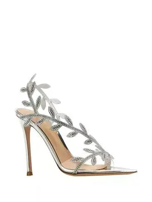 GIANVITO ROSSI Crystal-leaf Leather Stiletto Sandals