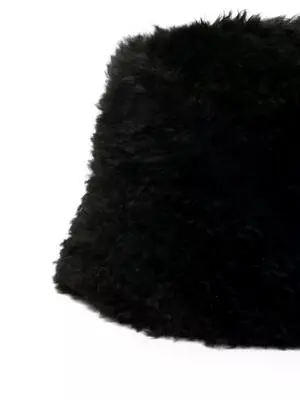 Simonette Ravizza Shearling Bucket Hat - Black