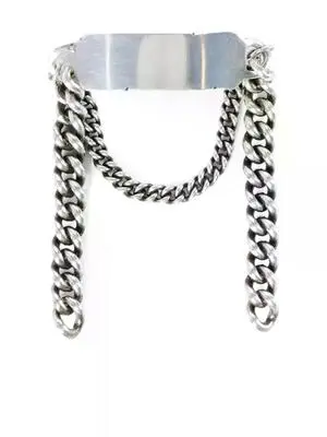 ANN DEMEULEMEESTER Engraved-plaque Bracelet - Silver