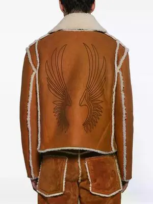 EARTHLING VIP Eagle-print Shearling Jacket - Brown