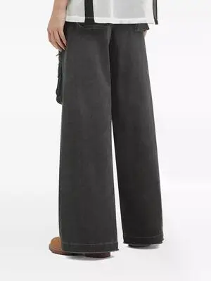 MINI CREAM Multiple-pocket Wide-leg Trousers
