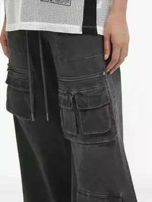 MINI CREAM Multiple-pocket Wide-leg Trousers