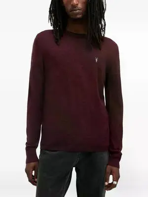 ALLSAINTS Logo-embroidered Crew-neck Sweater - Red
