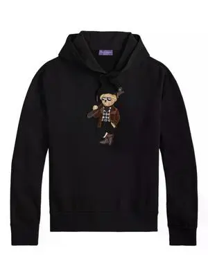 Ralph Lauren Purple Label Teddy Bear-embroidered Hoodie - Black
