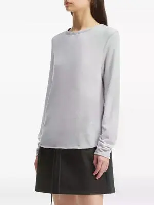 B+AB Raw-edge Long-sleeved T-shirt - Grey