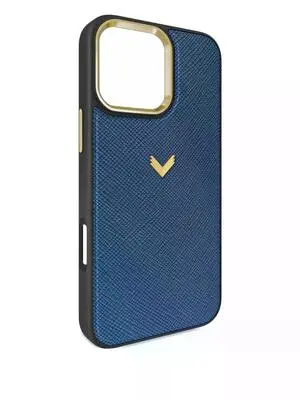 VELANTE Saffiano Leather Iphone 16 Pro Max Phone Case - Blue