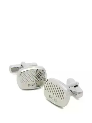 Hugo Boss Logo-engraved Cufflinks - Silver