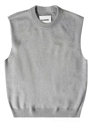 JIL SANDER Round-neck Sleeveless Sweater - Grey