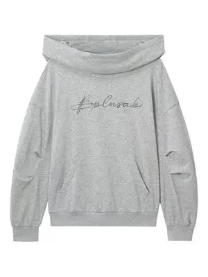 B+AB Embellished Cowl-neck Hoodie - Grey