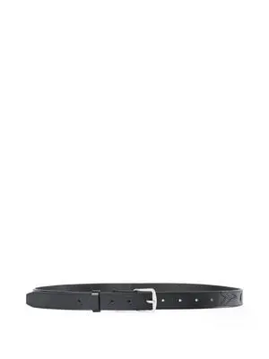 ANN DEMEULEMEESTER Embossed Calfskin Leather Belt - Black