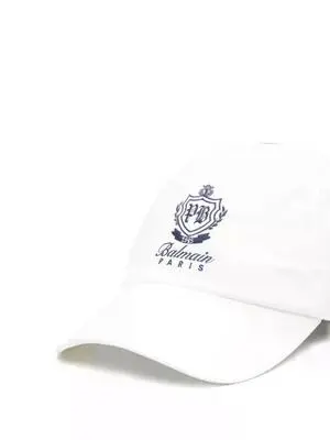 Balmain Embroidered Cotton Cap