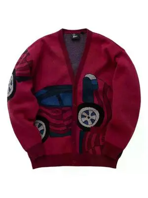 PARRA Car-intarsia Knitted Cardigan