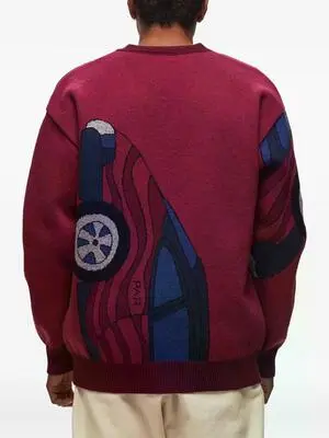 PARRA Car-intarsia Knitted Cardigan
