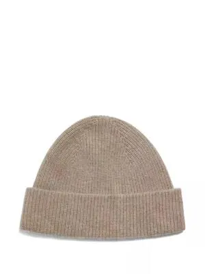 Zegna Cashmere Ribbed Beanie - Neutrals