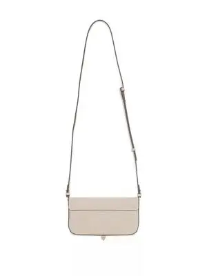 Pinko Medium Saddle Flat Leather Shoulder Bag - Neutrals