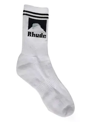 Rhude Stripe-detailing Socks - White