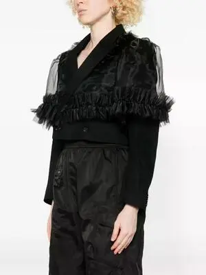 Noir Kei Ninomiya Ruffle-trimmed Double-breasted Jacket