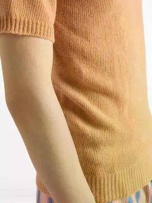 Prada Ribbed Knit Short Sleeve T-shirt