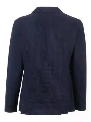 LARDINI Waffle-knit Double-breasted Blazer