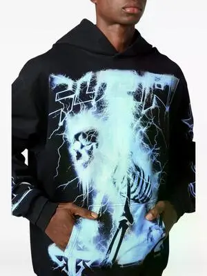 GUAPI Lightning-skeleton Print Hoodie
