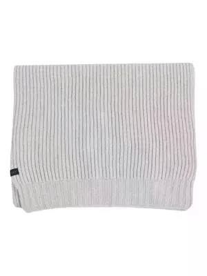 FAY Ribbed Wool Scarf - Grey