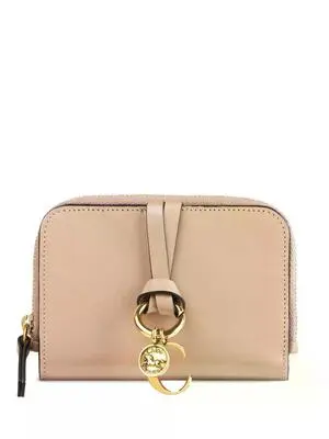 Chloé Leather Zip-around Purse - Neutrals