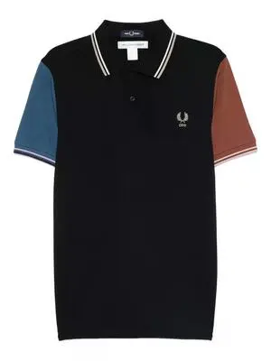 Comme Des Garçons Colour-block Polo Shirt - Black