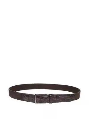 ORTIGNI Crocodile-embossed Suede Belt