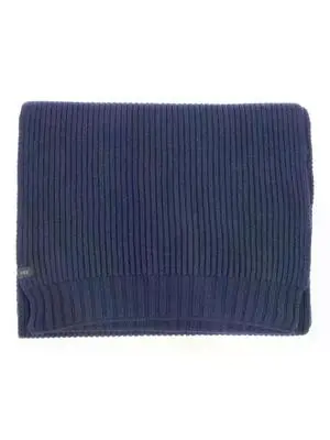 FAY Ribbed Wool Scarf - Blue