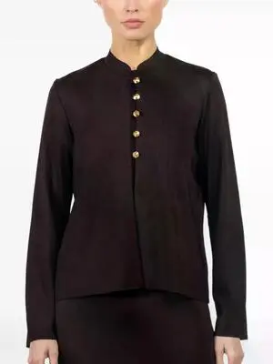 LA GALPA Mandarin-collar Top With Crystal Buttons