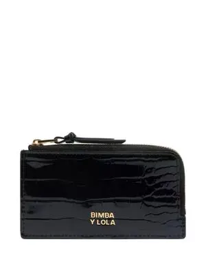 Bimba Y Lola Crocodile-effect Zip Purse - Black
