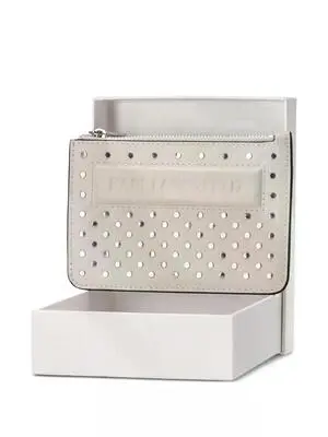 Karl Lagerfeld Stud-embellished Zipped Wallet - Neutrals