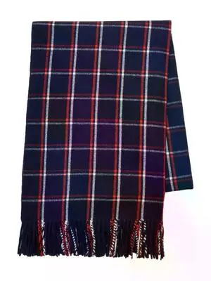 UNDERCOVERISM Checked Fringed Scarf - Blue