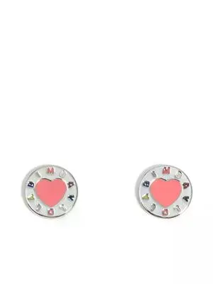 Bimba Y Lola Heart Enamel Earrings - Silver