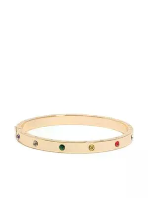 Bimba Y Lola Logo-engraved Stone Bangle Bracelet - Gold