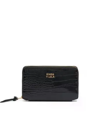 Bimba Y Lola Crocodile-effect Zip-around Wallet - Black