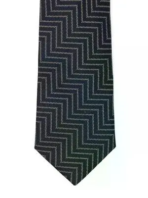Giorgio Armani Printed Silk Tie - Blue
