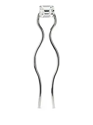 MAISON MICHEL Crystal-embellished Hair Slide - Silver