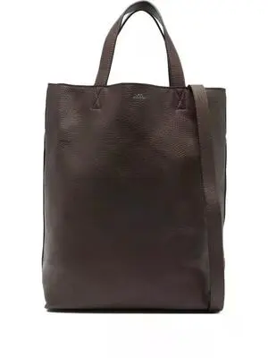 A.p.c. Leather Tote Bag With Logo