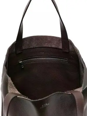 A.p.c. Leather Tote Bag With Logo